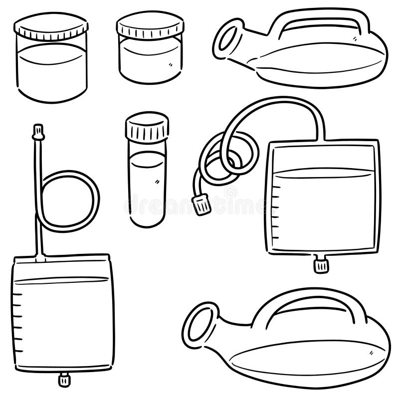 Vector Set of Urine Storage Container Stock Illustration - Illustration ...
