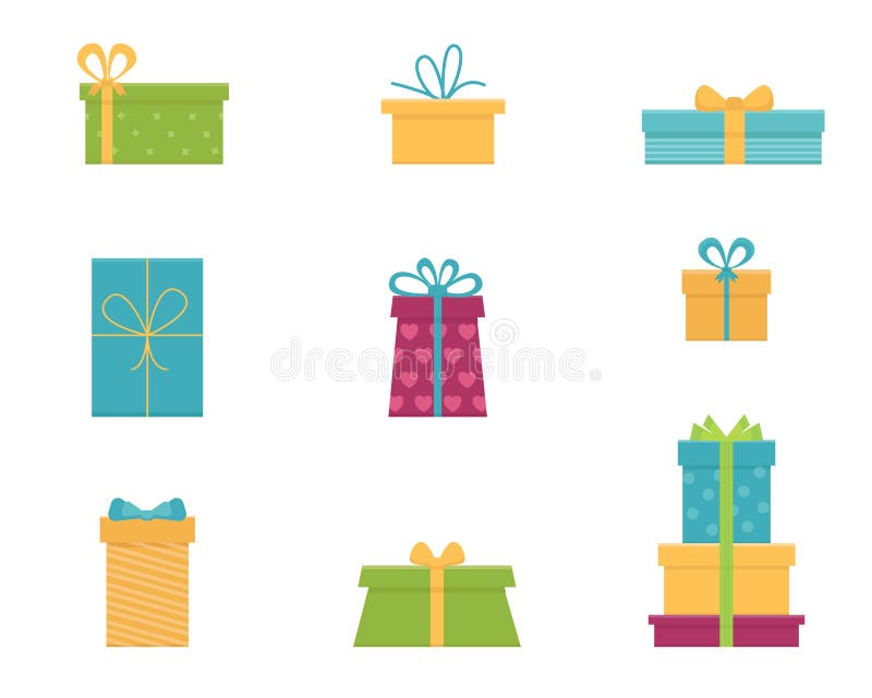 Vector Set of Various Gift Boxes Stock Vector - Illustration of design ...