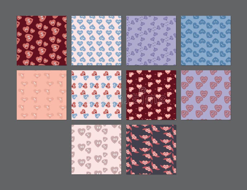 Vector Set for Various Heart Shape Patterns Stock Vector - Illustration ...