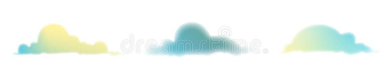 Vector Set of Various Isolated Multicolored Clouds. Gradient Clouds of ...