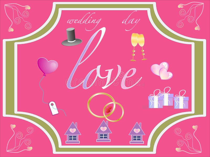 Vector Set Various Items for Wedding Cards Stock Illustration ...