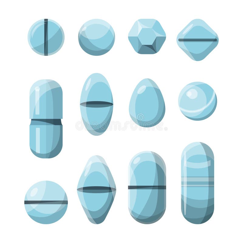 Vector Set of Various Medical Pills in Flat Style Stock Vector ...