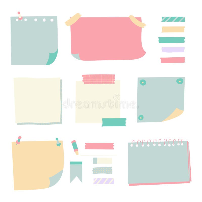 Paper Notes. Copybook Linear Pages Lists of Notebooks Different Sizes ...