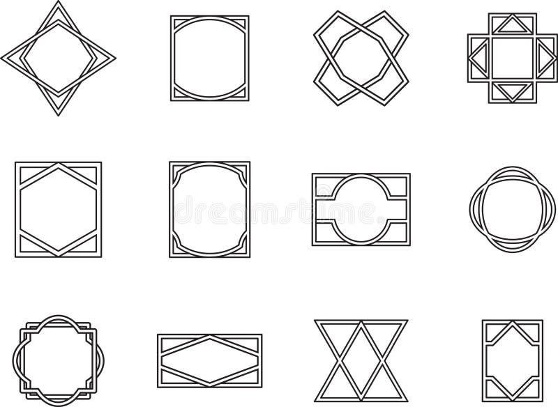 Vector Set of Various Outlined Shapes Stock Vector - Illustration of ...