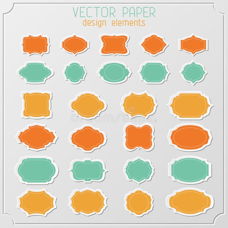 Vector Set of Various Paper Stickers. Stock Vector - Illustration of ...