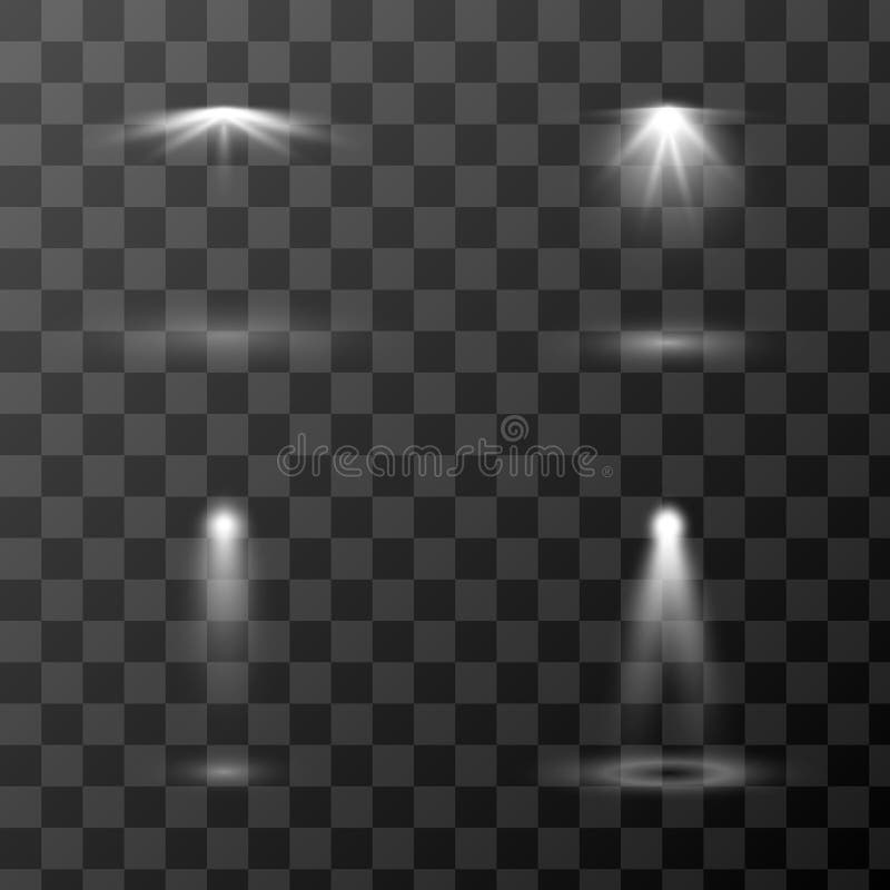 Set of Vector Light Sources Isolated on Transparent Background. Scene ...