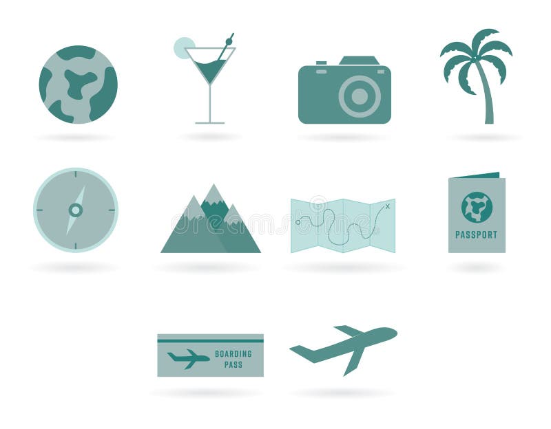 Vector Set with Various Travel and Tourism Icons Stock Vector ...