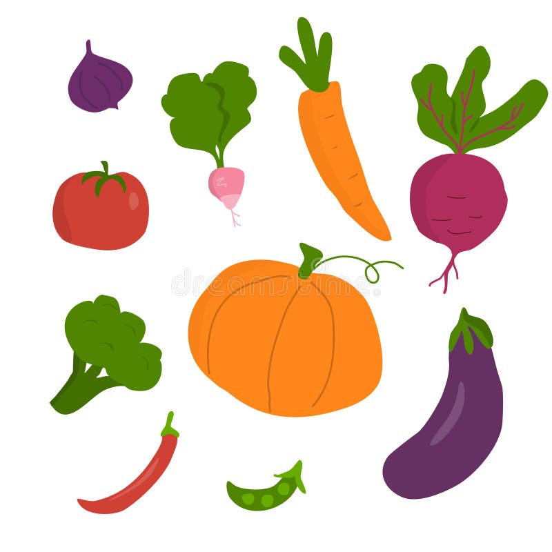 Vector Set of Vegetables. for Decoration, Graphic Design, Etc Stock ...