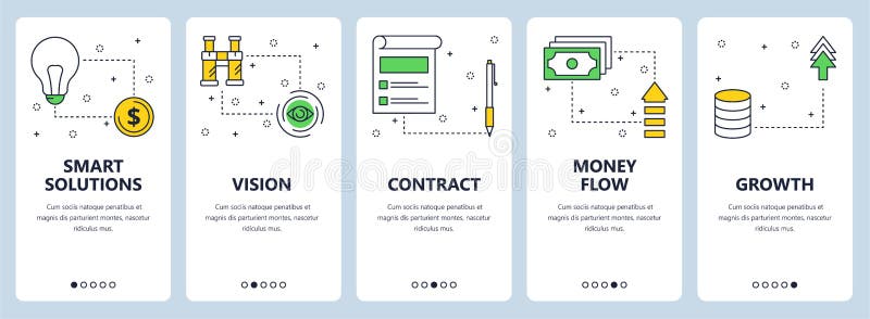 Vector Modern Thin Line Smart Solutions Vertical Web Banner Set Stock ...