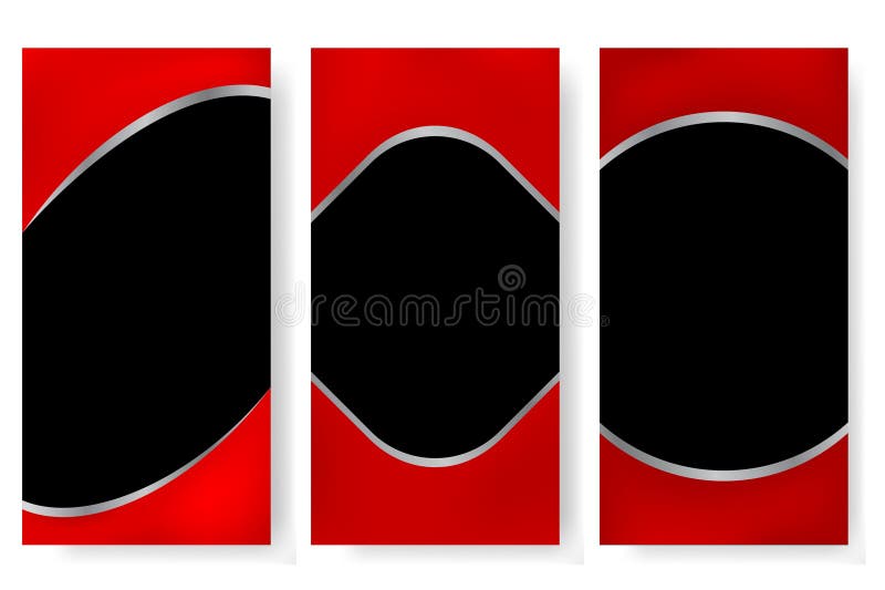 Vector Set Vertical Blank Template Red and Silver Chrome Event Banner ...