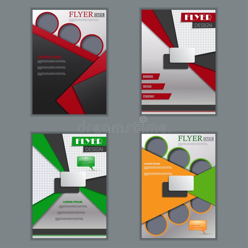 Vector Set of Vertical Flyers for Design Stock Vector - Illustration of ...