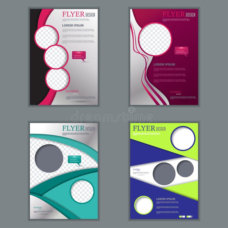 Vector Set of Vertical Flyers for Design Stock Vector - Illustration of ...