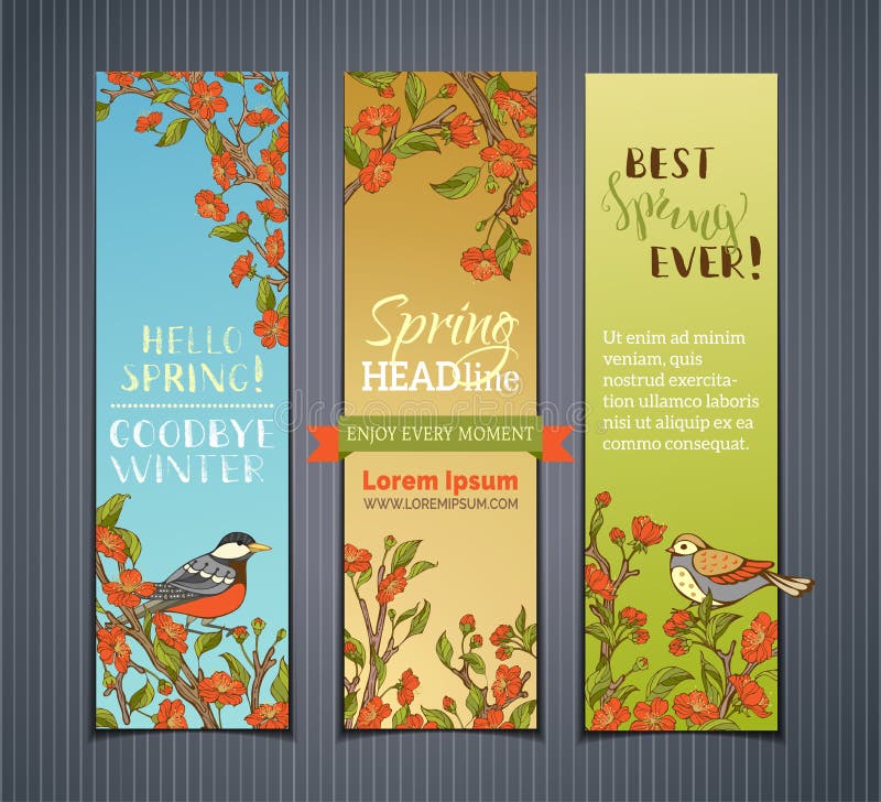 Vector Set of Vertical Spring Banners. Stock Vector - Illustration of ...