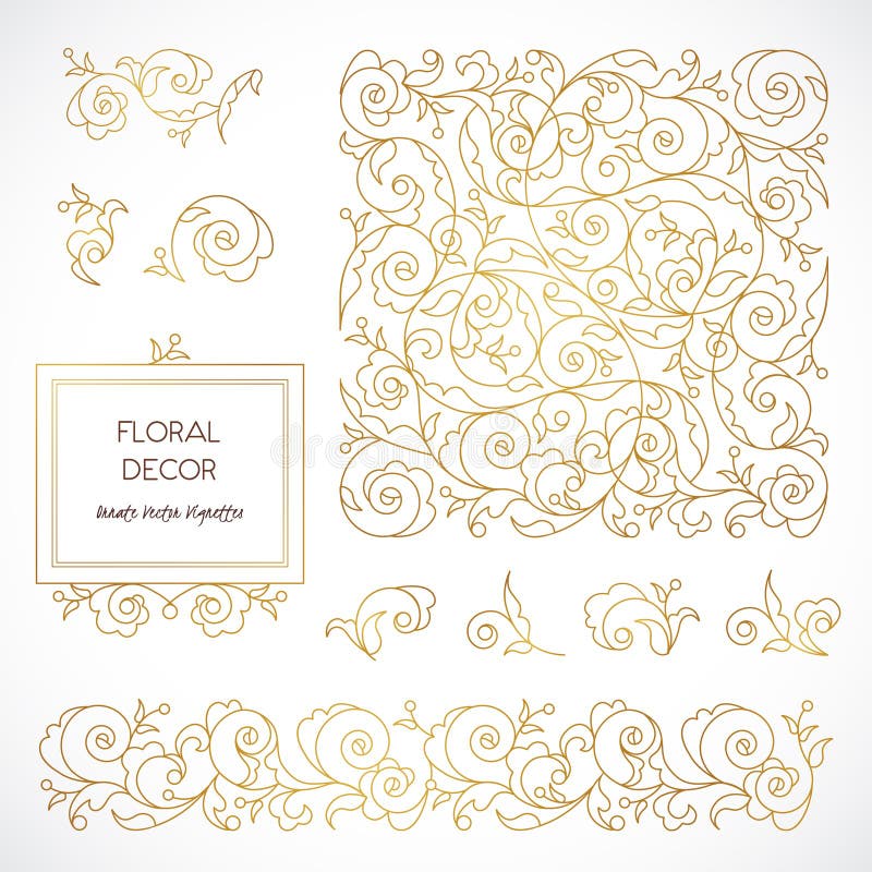 Vector Set Vignettes in Eastern Style. Stock Vector - Illustration of ...