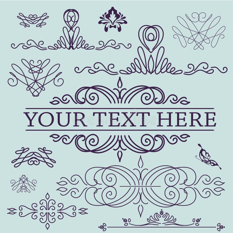 Vector Set of Vintage Design Elements Stock Vector - Illustration of ...