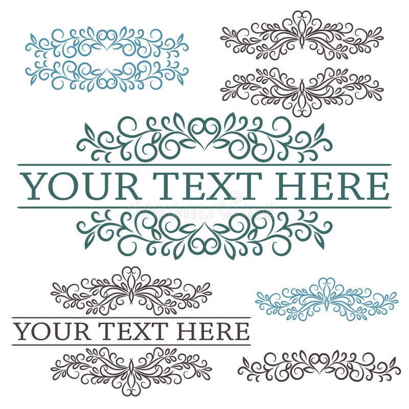 Vector Set of Vintage Design Elements Stock Vector - Illustration of ...