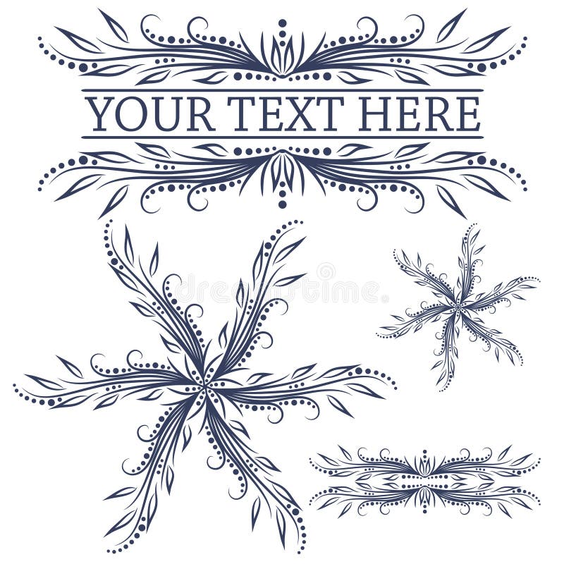 Vector Set of Vintage Design Elements Stock Vector - Illustration of ...