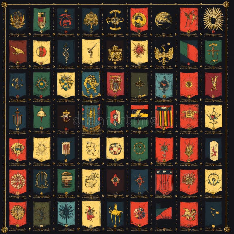 Vector Set of Vintage Design Elements and Symbols on the Theme of War ...