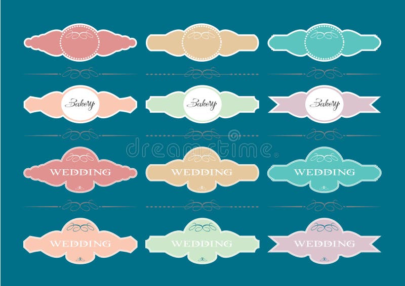 Vector Set of Vintage Framed Labels 0007 Stock Vector - Illustration of ...