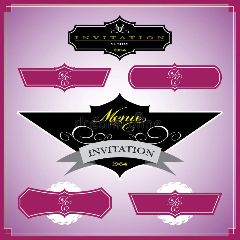 Vector Set of Vintage Framed Labels 0026 Stock Vector - Illustration of ...