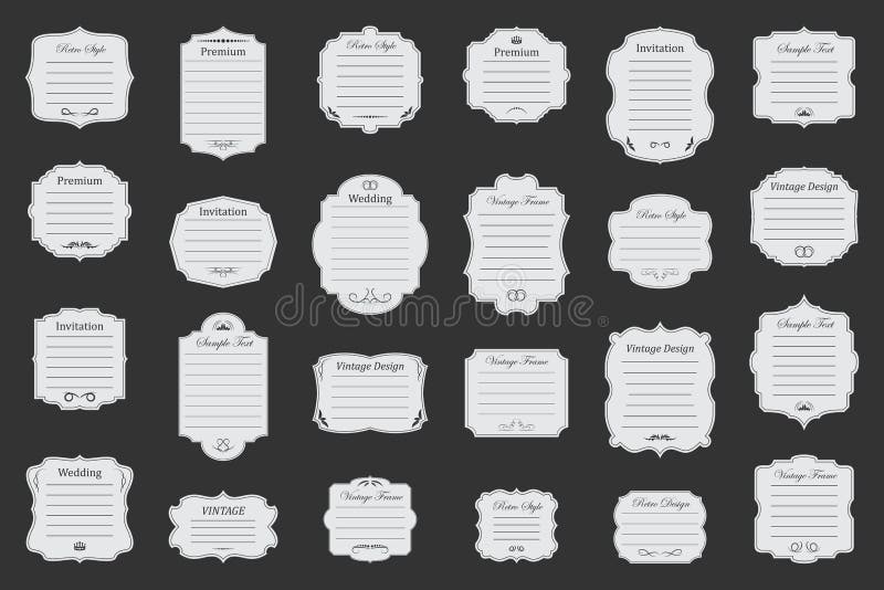 Vector Set of Vintage Frames Stock Vector - Illustration of ...