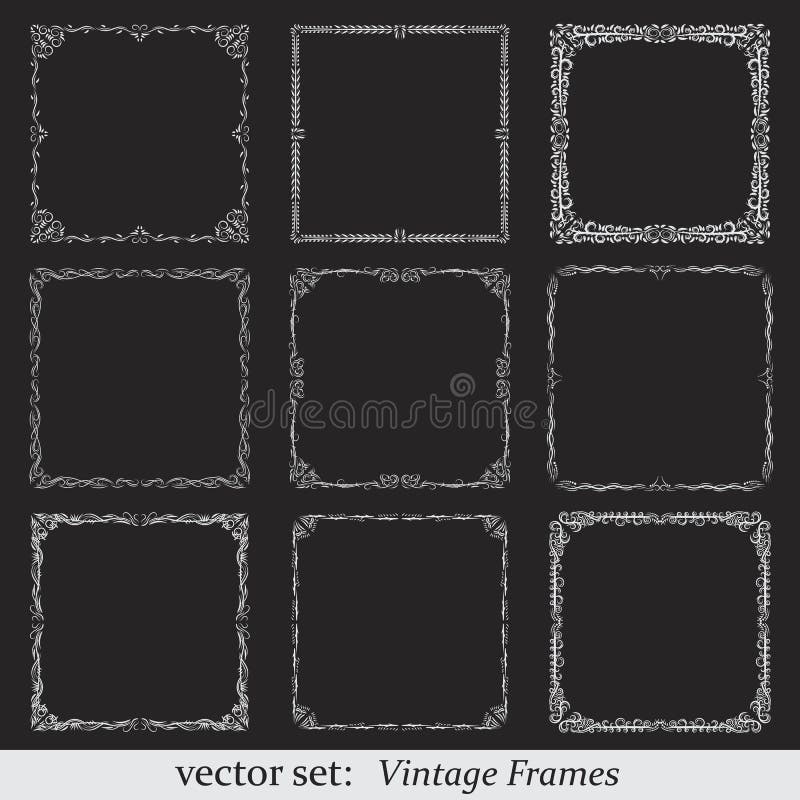Vector Set of Vintage Frames Stock Vector - Illustration of greeting ...