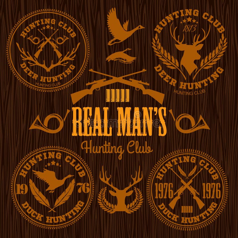 Vector Set of Vintage Hunting Emblems Stock Vector - Illustration of ...