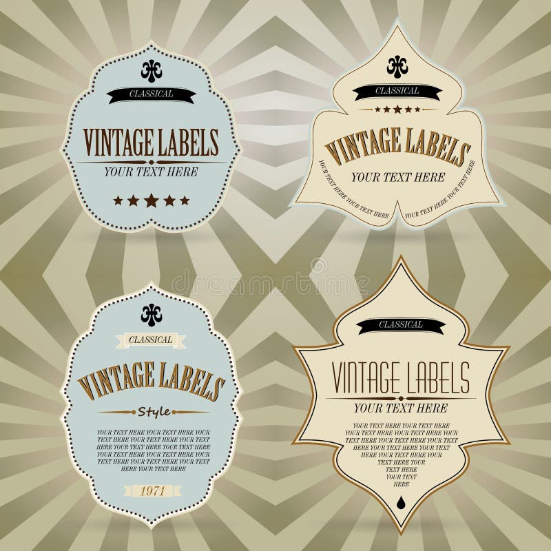Vector Set Vintage Labels and Frame. Vector Stock Vector - Illustration ...