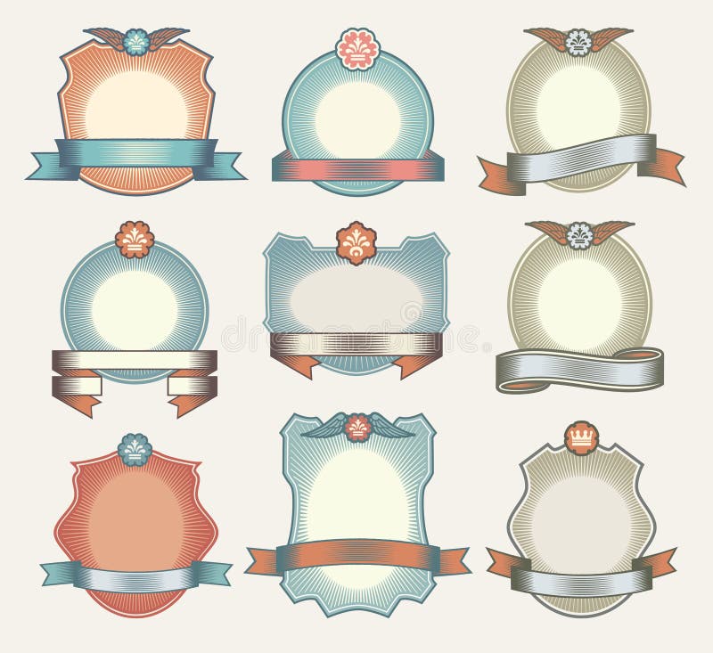 Blank Vintage Labels Set (vector) Stock Vector - Illustration of banner ...