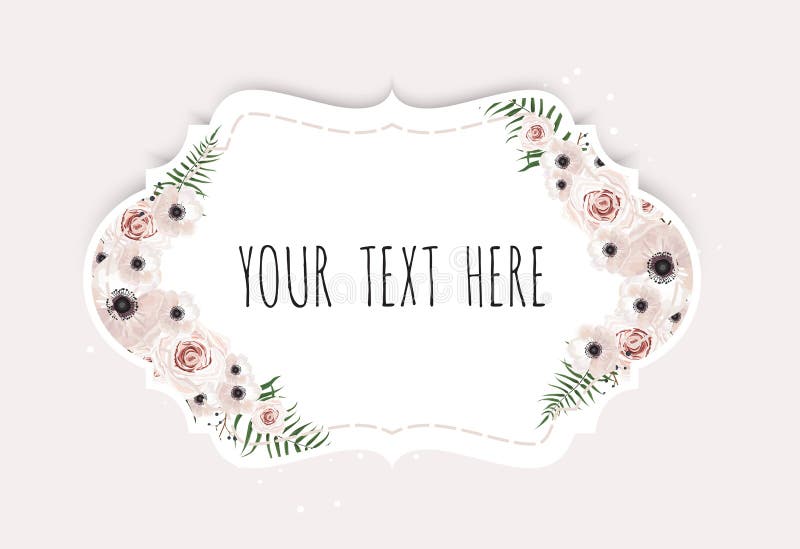 Vintage Label with Flowers. Frame Border with Copy Space Stock Vector ...