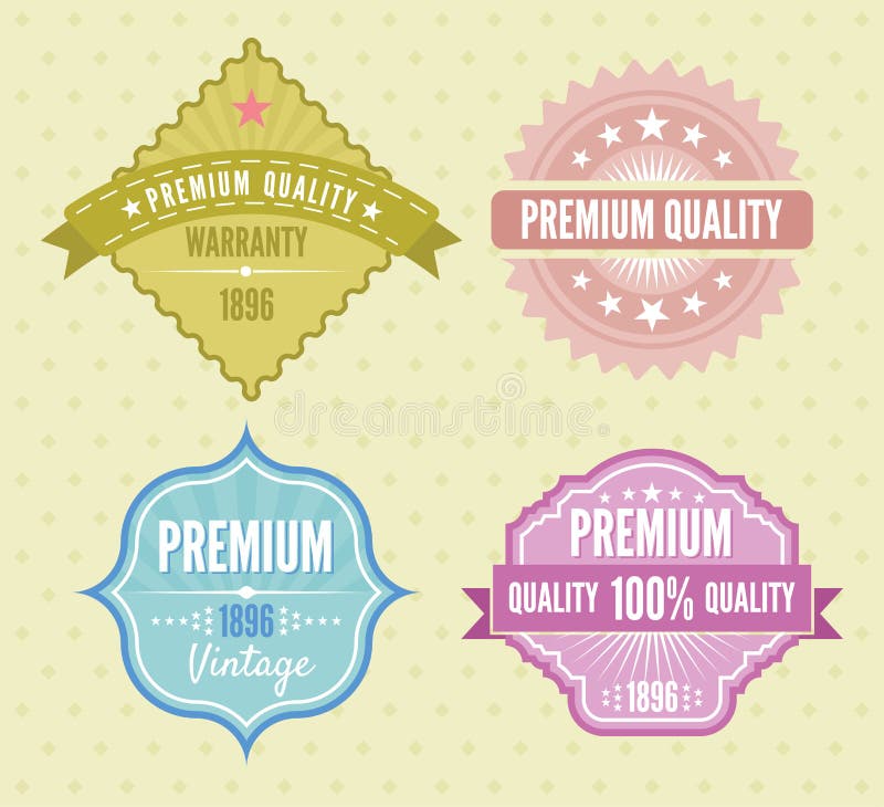 Set of Vector Logo Pink Retro Labels and Vintage Style Banners Stock ...