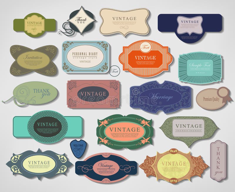 Vector set vintage labels stock vector. Illustration of cover - 35867475