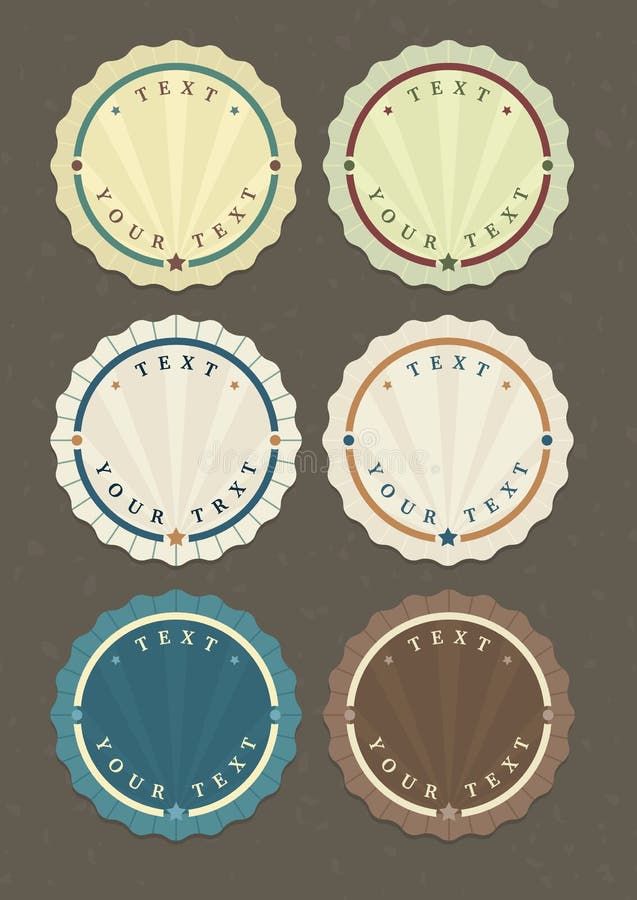 Vector Set of Vintage Round Labels Stock Vector - Illustration of ...