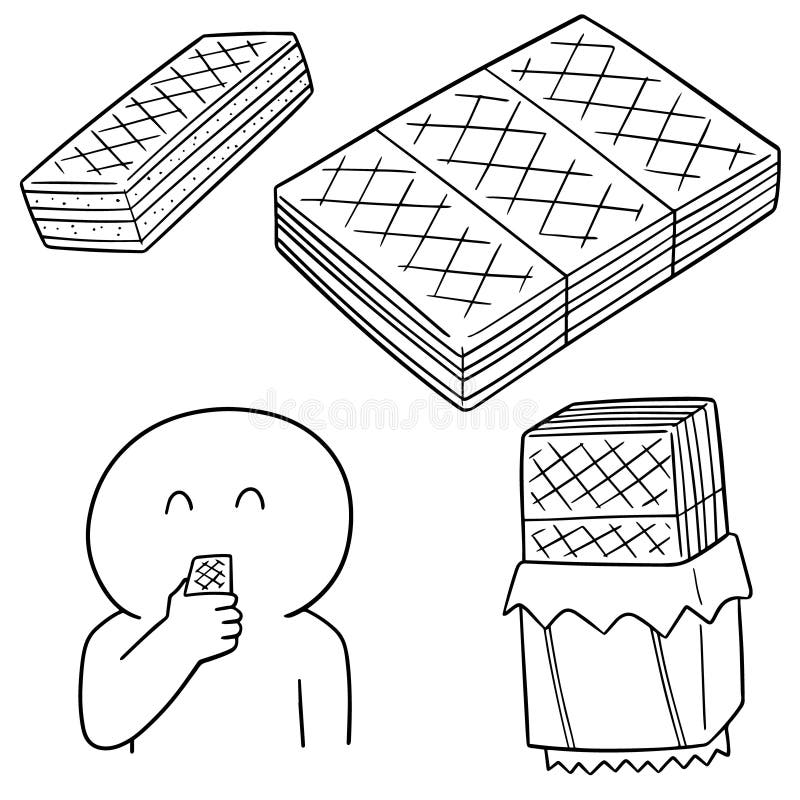 Vector set of wafer stock vector. Illustration of hand - 121026404