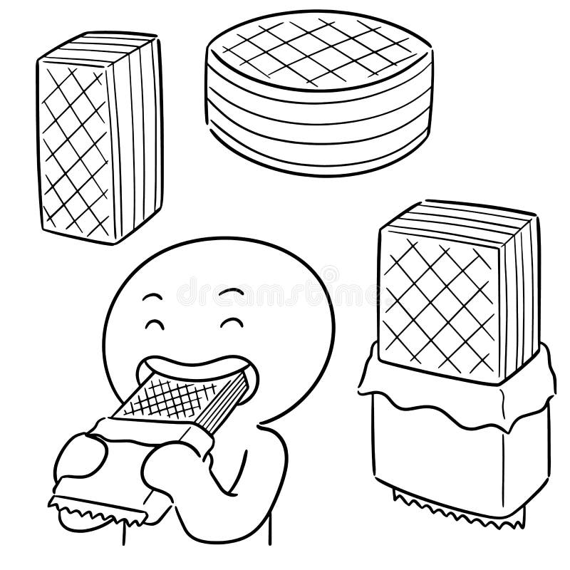 Vector set of wafer stock vector. Illustration of hand - 121026404