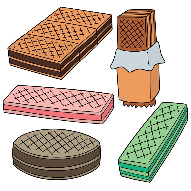 Vector set of wafer stock vector. Illustration of hand - 121026404