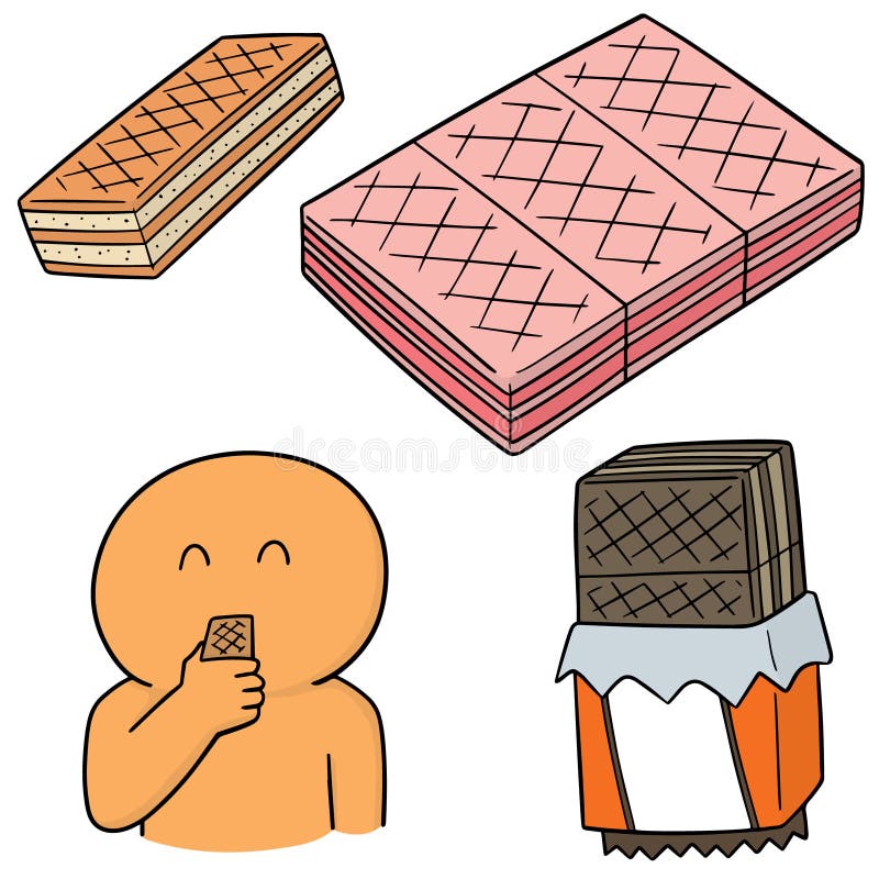 Vector set of wafer stock vector. Illustration of hand - 121026404