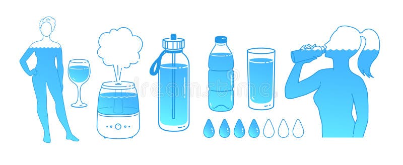 Vector Set of Water Balance Illustrations Stock Vector - Illustration ...