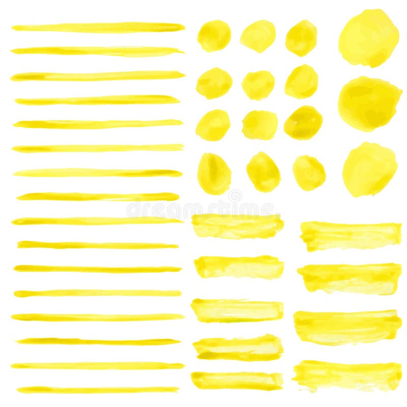 Vector Set of Water Color Brushes Stock Vector - Illustration of soft ...