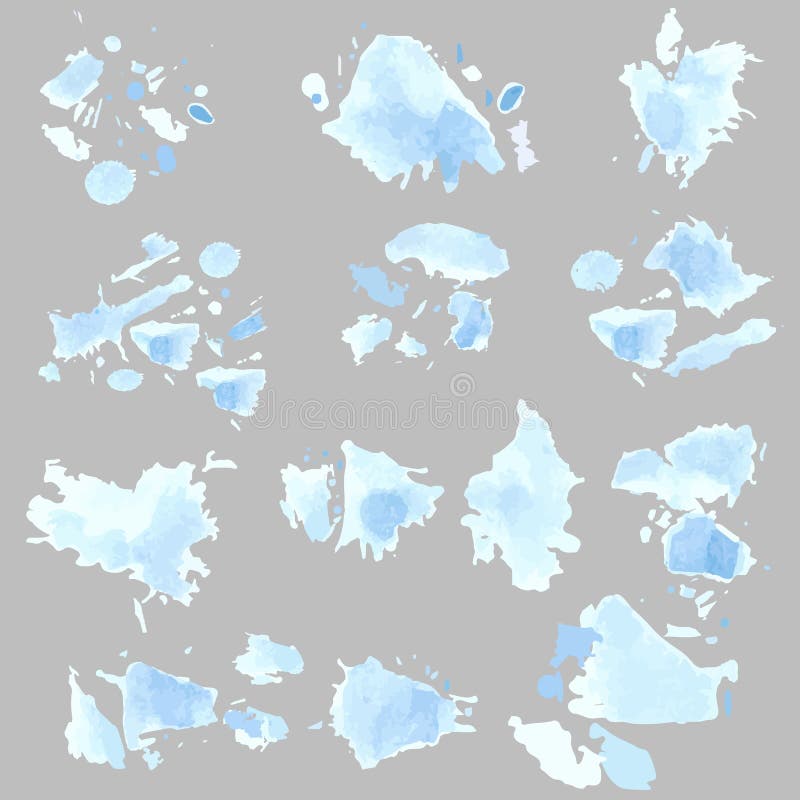 Vector Set of Water Color Brushes Stock Vector - Illustration of soft ...