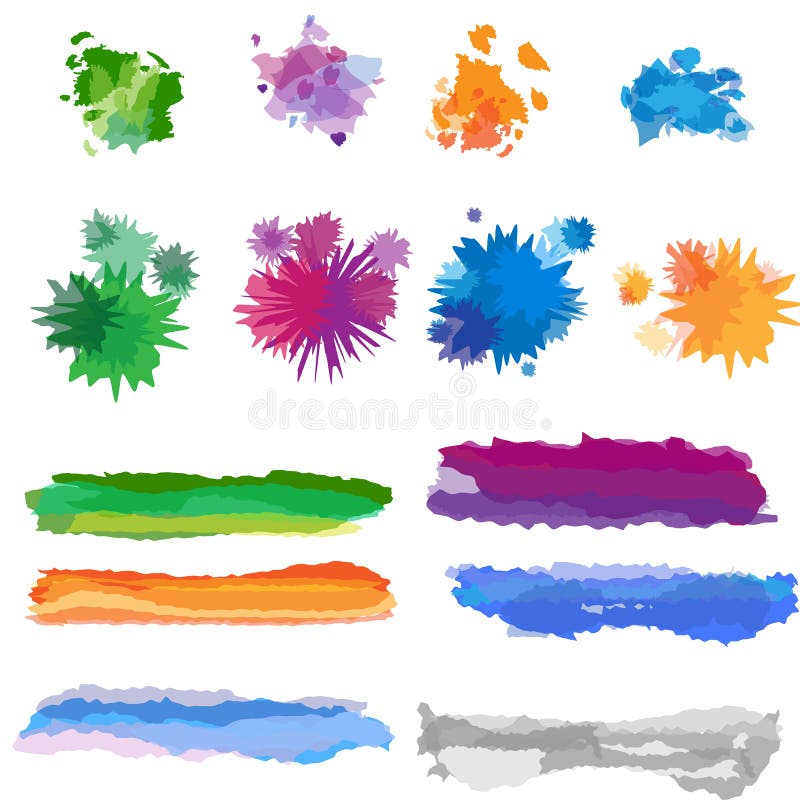 Vector Set of Watercolor Brushes Stock Vector - Illustration of brush ...