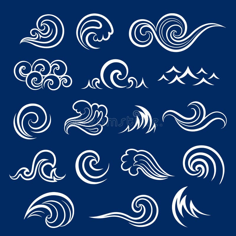 Vector Set of wave icons stock vector. Illustration of logo - 56636004
