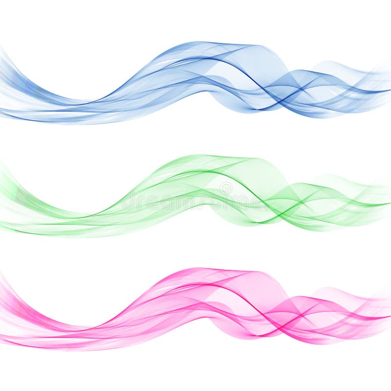 Set Of Abstract Wavy Lines. Vector Design Element Stock Illustration ...
