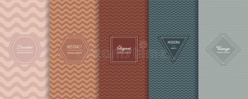 Vector Set of Wavy Geometric Seamless Patterns. Abstract Striped ...