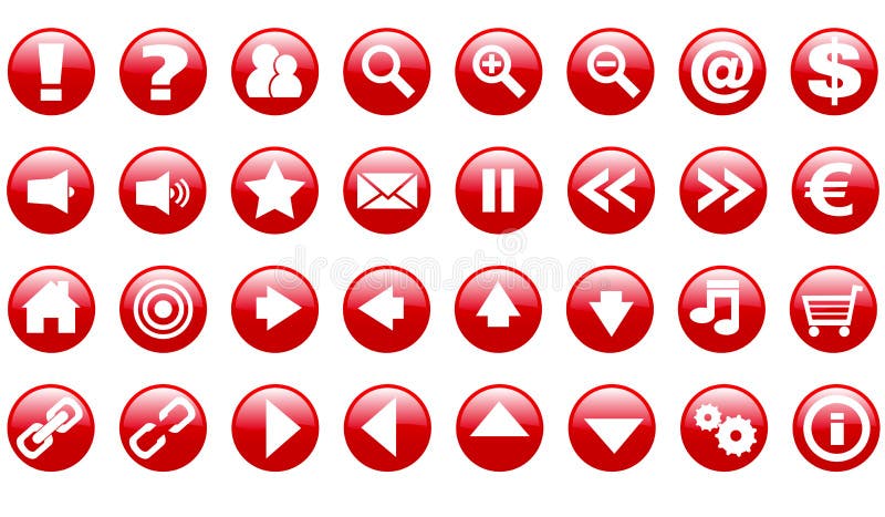 Vector Colored and Shiny Web Buttons Stock Vector - Illustration of ...