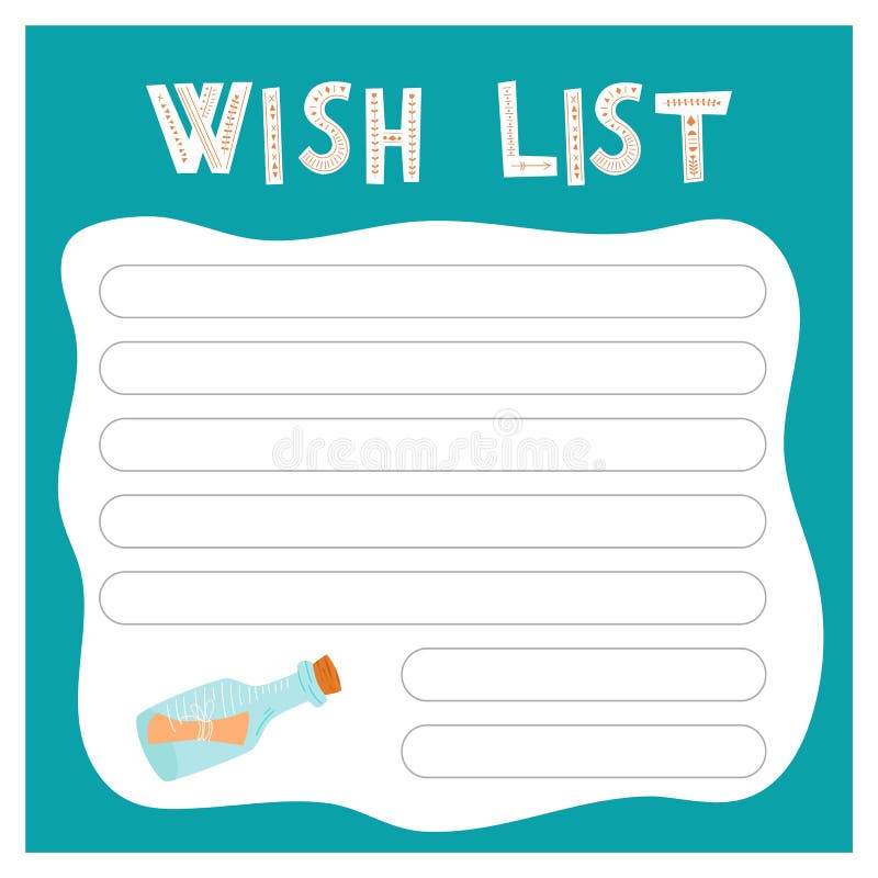 Vector Set of Weekly Planner, To Do List, Note, Wish List, Goals ...