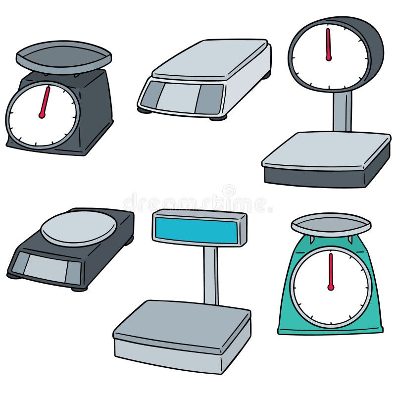 Vector of weighing machine stock vector. Illustration of deco - 119396097