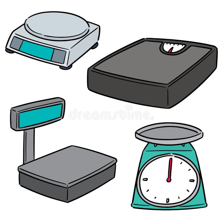 Vector Set of Weighing Machine Stock Vector - Illustration of household ...