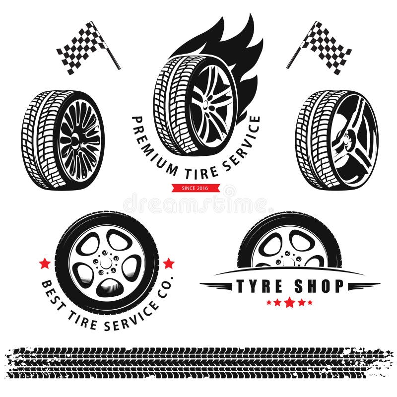 Set Of Round Tire Tracks. Vector Stock Vector - Illustration of concept ...