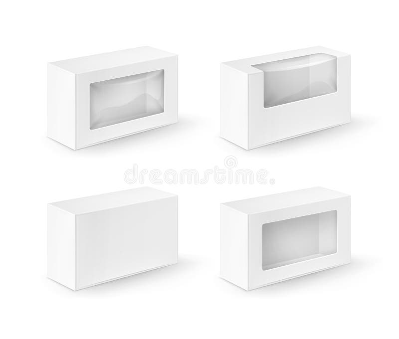 Set White Rectangle Boxes Food Gift Stock Illustrations – 120 Set White ...